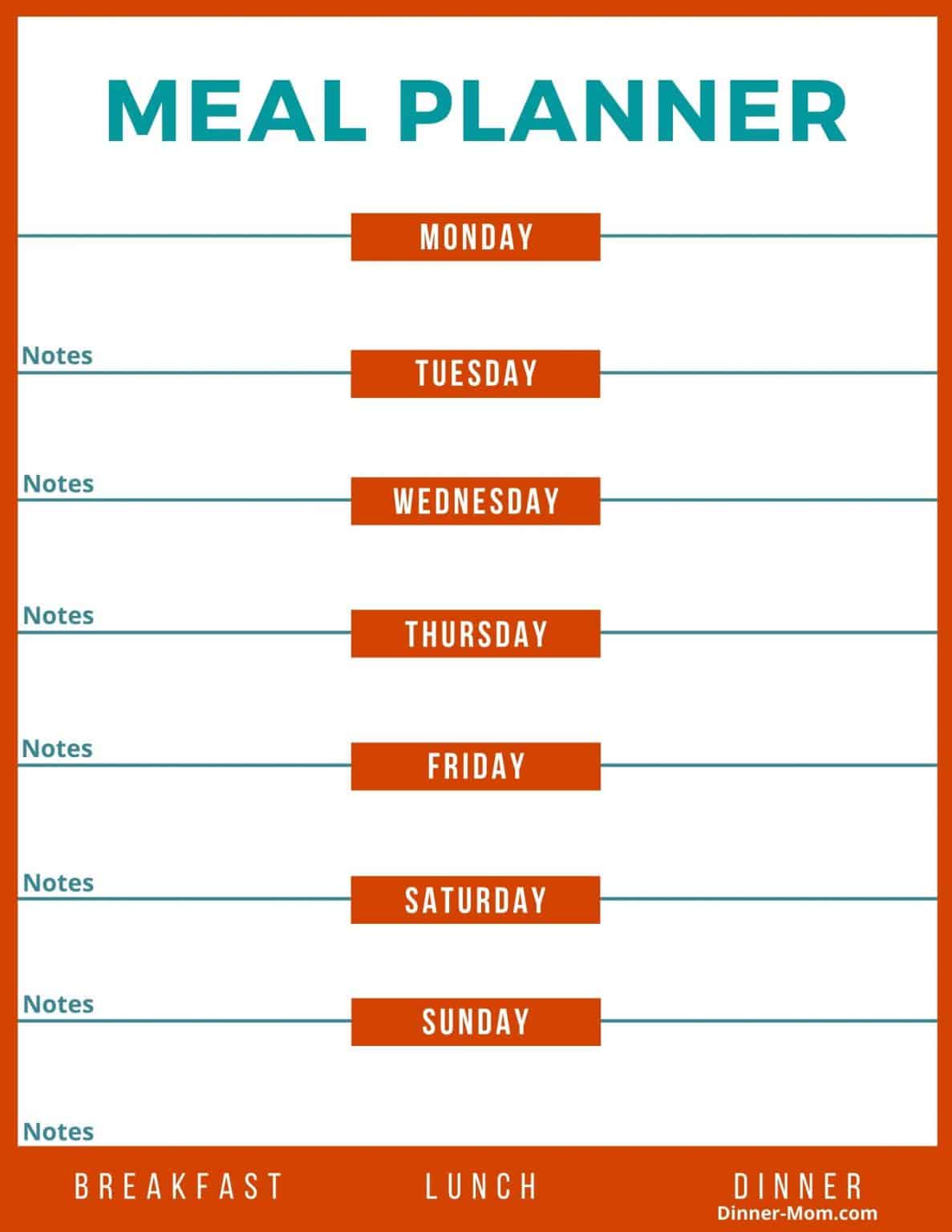 How to Meal Plan {FREE Weekly Dinner Menu Templates} - The Dinner-Mom