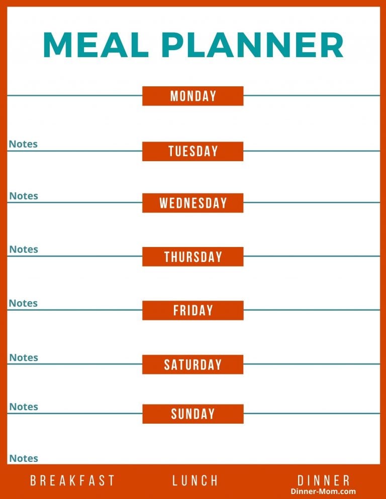 How to Meal Plan {FREE Weekly Dinner Menu Templates} - The Dinner-Mom