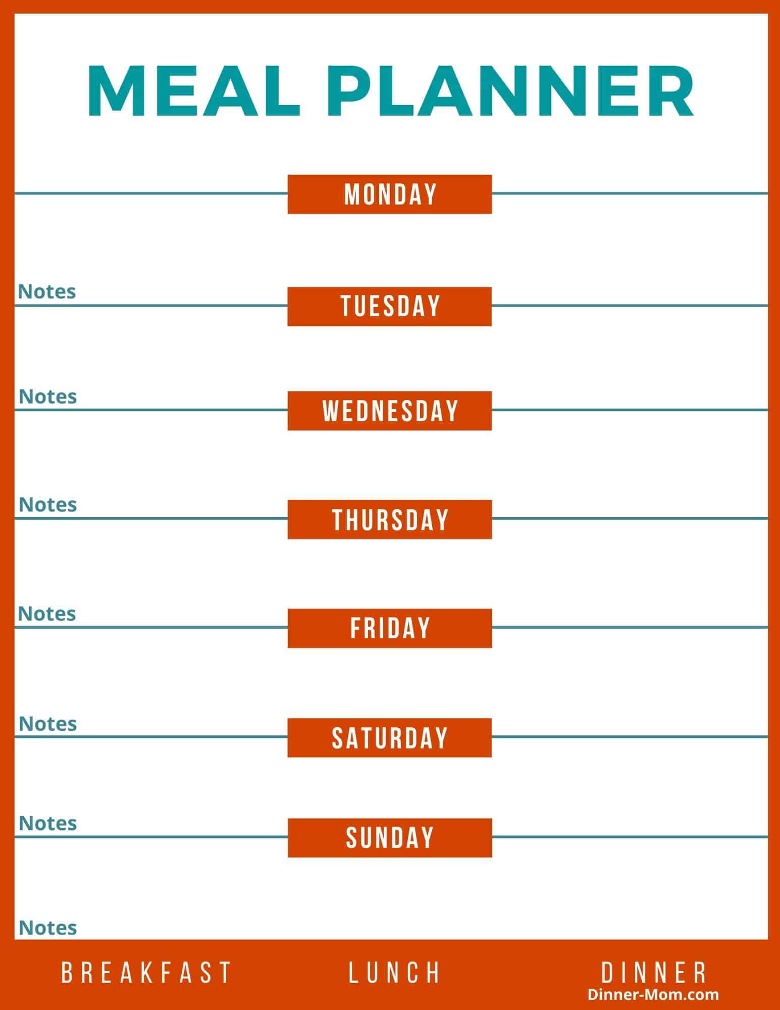 How to Meal Plan {FREE Weekly Dinner Menu Templates} - The Dinner-Mom