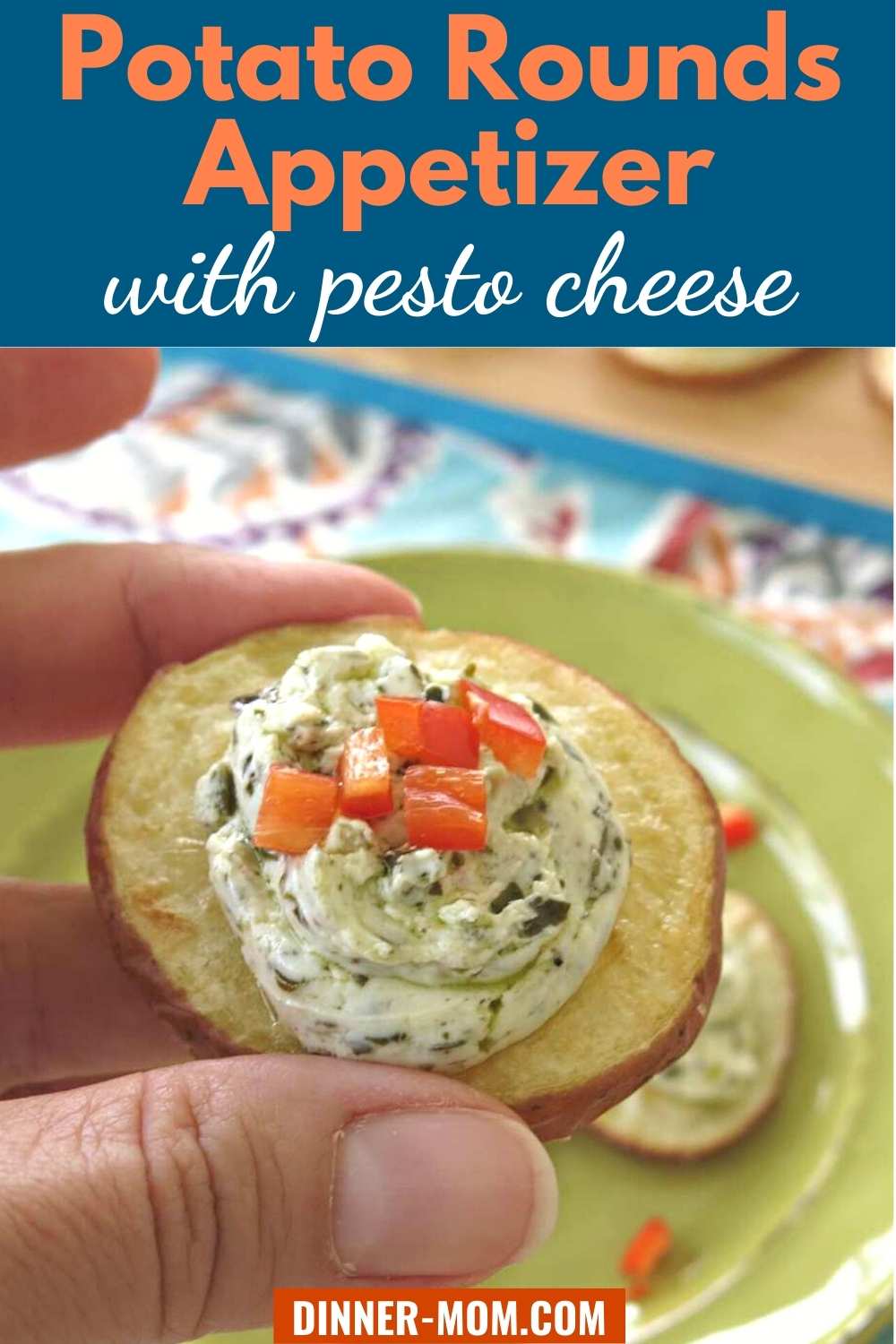 Potato Rounds Appetizer with Pesto Cheese - The Dinner-Mom