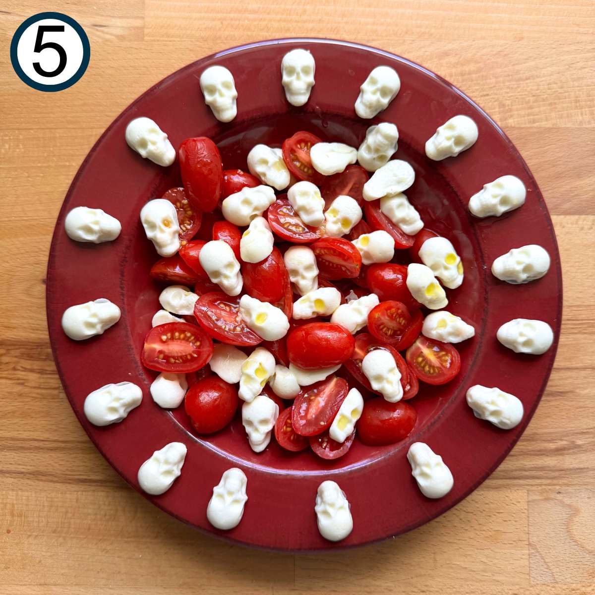 Halloween Caprese Salad with Mozzarella Skulls - The Dinner-Mom